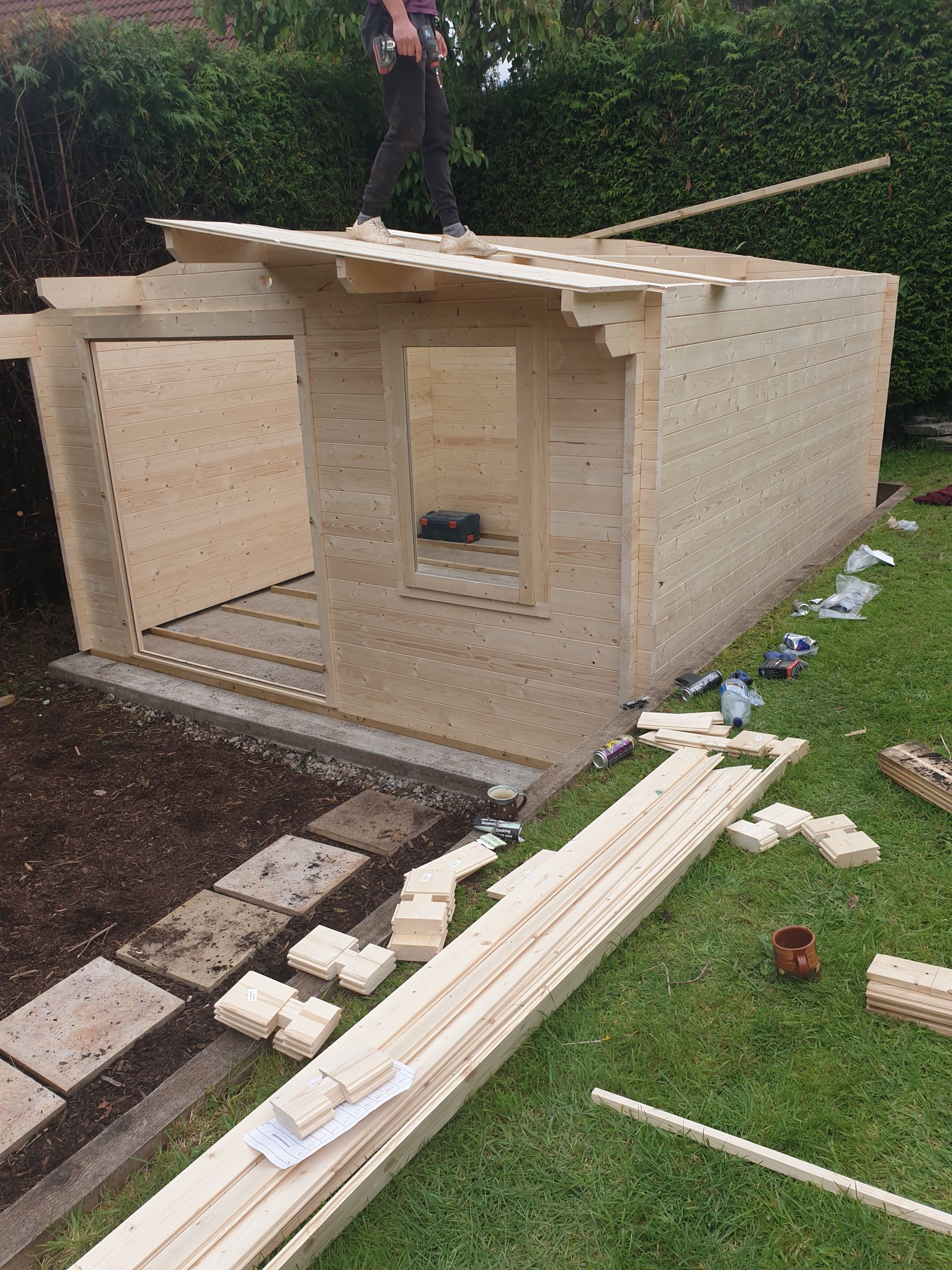 Expert Log Cabin Installation with Concrete Base - JSW Landscaping ...